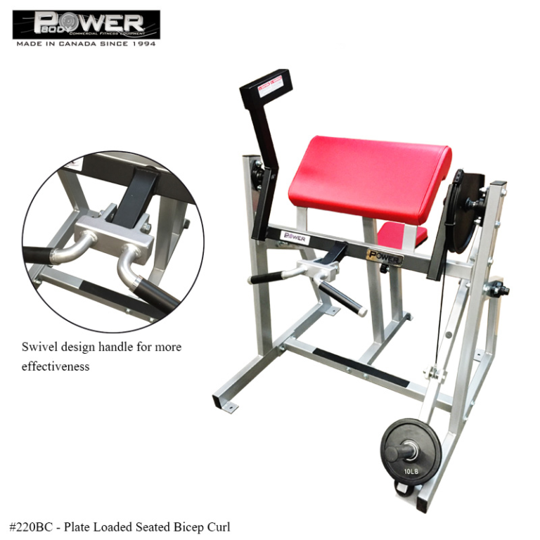 #220SB PLATE LOADED SEATED BICEP CURL MACHINE | Power Body Fitness Inc.
